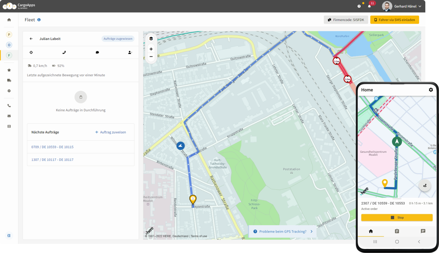 Truck Driver App with Telematics | IMPARGO DriverApps